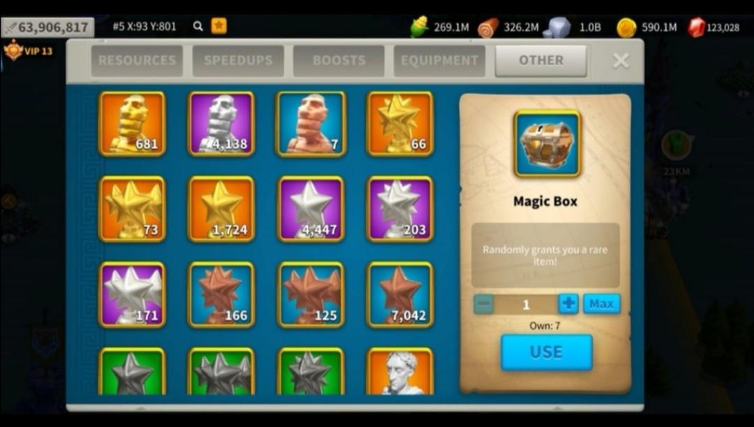 Rise Of Kingdoms (ROK) Account - 64M, 150k+ GEMS, VIP-13, 800 ...