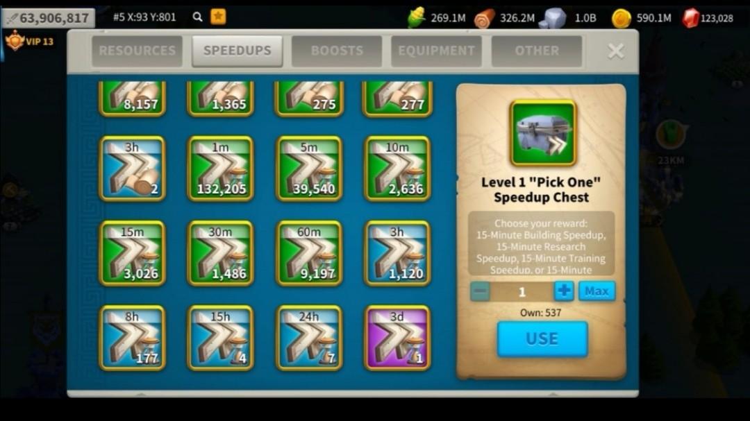 Rise Of Kingdoms (ROK) Account - 64M, 150k+ GEMS, VIP-13, 800 ...