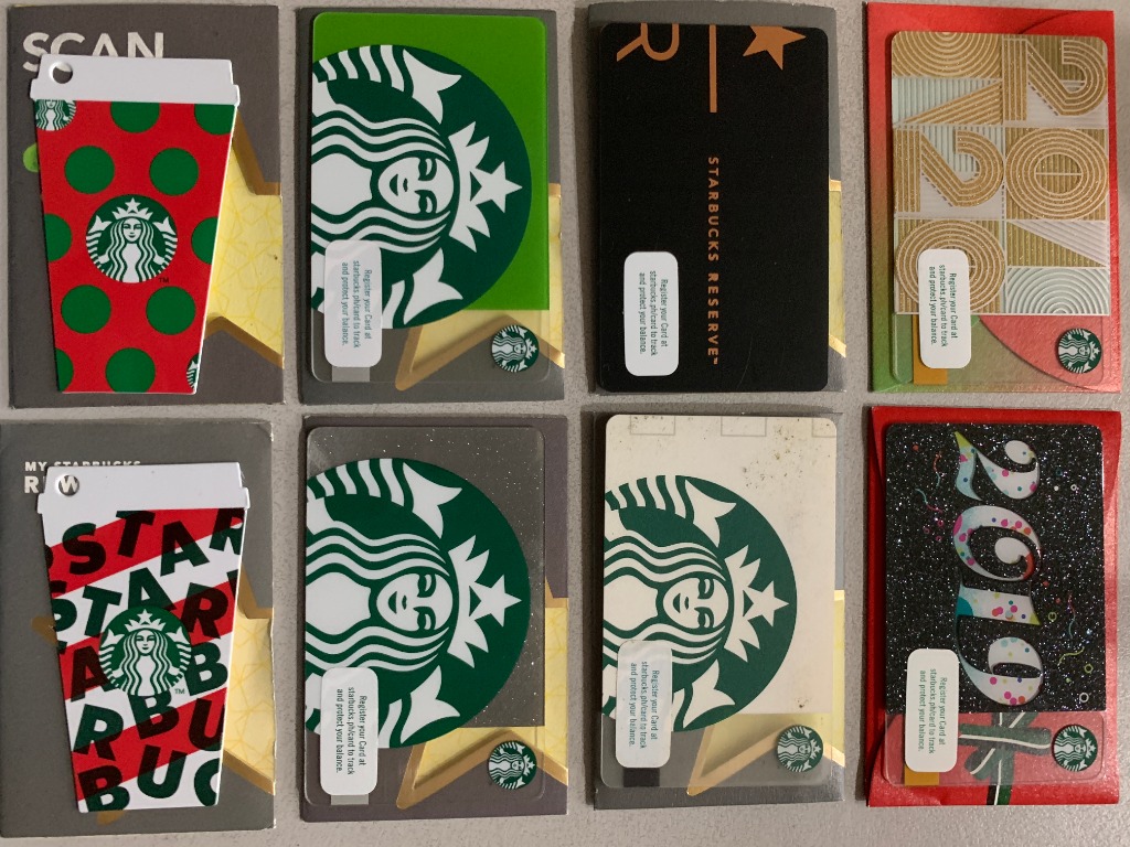 Starbucks cards set with and without pin intact, Tickets & Vouchers ...