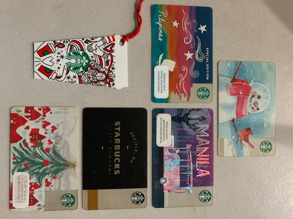 Starbucks cards set with and without pin intact, Tickets & Vouchers ...