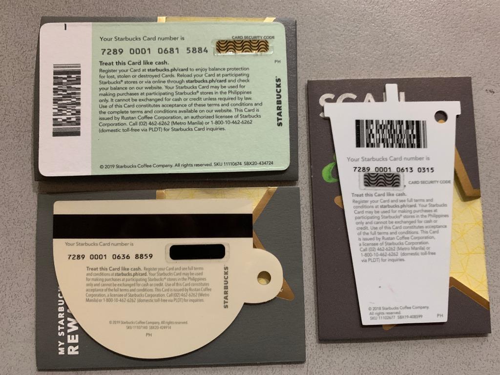 Starbucks cards set with and without pin intact, Tickets & Vouchers ...