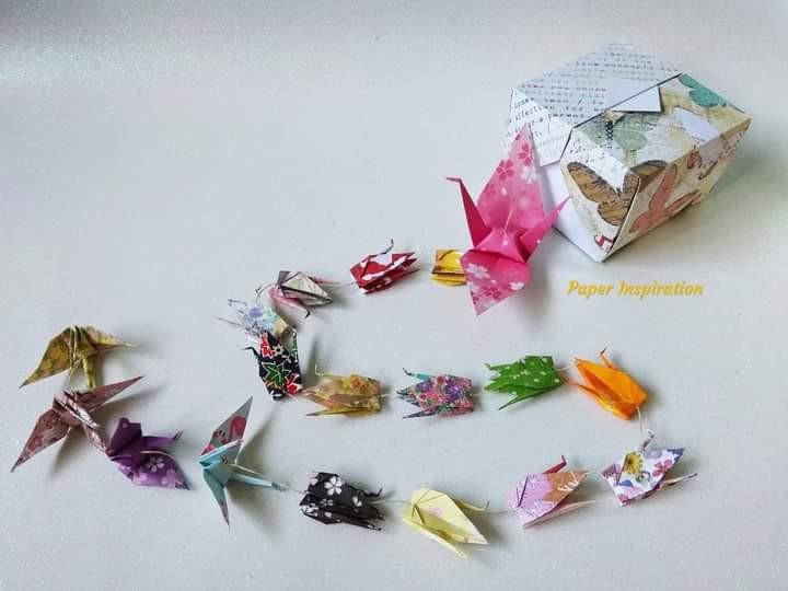 String of origami cranes gift set, Hobbies & Toys, Stationery & Craft ...
