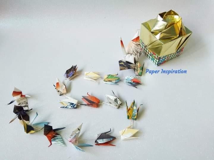 String of origami cranes gift set, Hobbies & Toys, Stationery & Craft ...