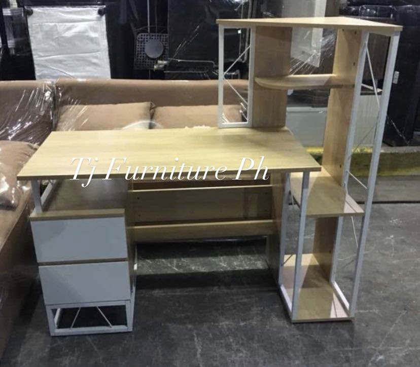 Study Table with Side Shelves, Furniture & Home Living, Furniture ...