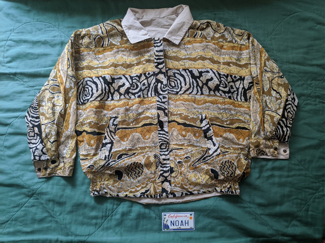 Vintage Rose Design Jacket, Men's Fashion, Coats, Jackets and Outerwear ...