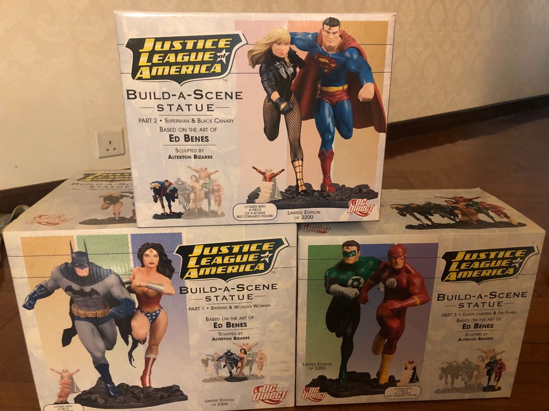 已開 DC Direct Justice League Build—A-Figure Statue Set of 3 Collectibles ...