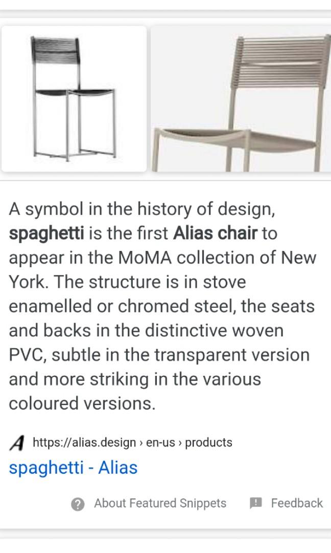 Alias Spaghetti chair by Giandomenico Belotti, Furniture & Home Living ...