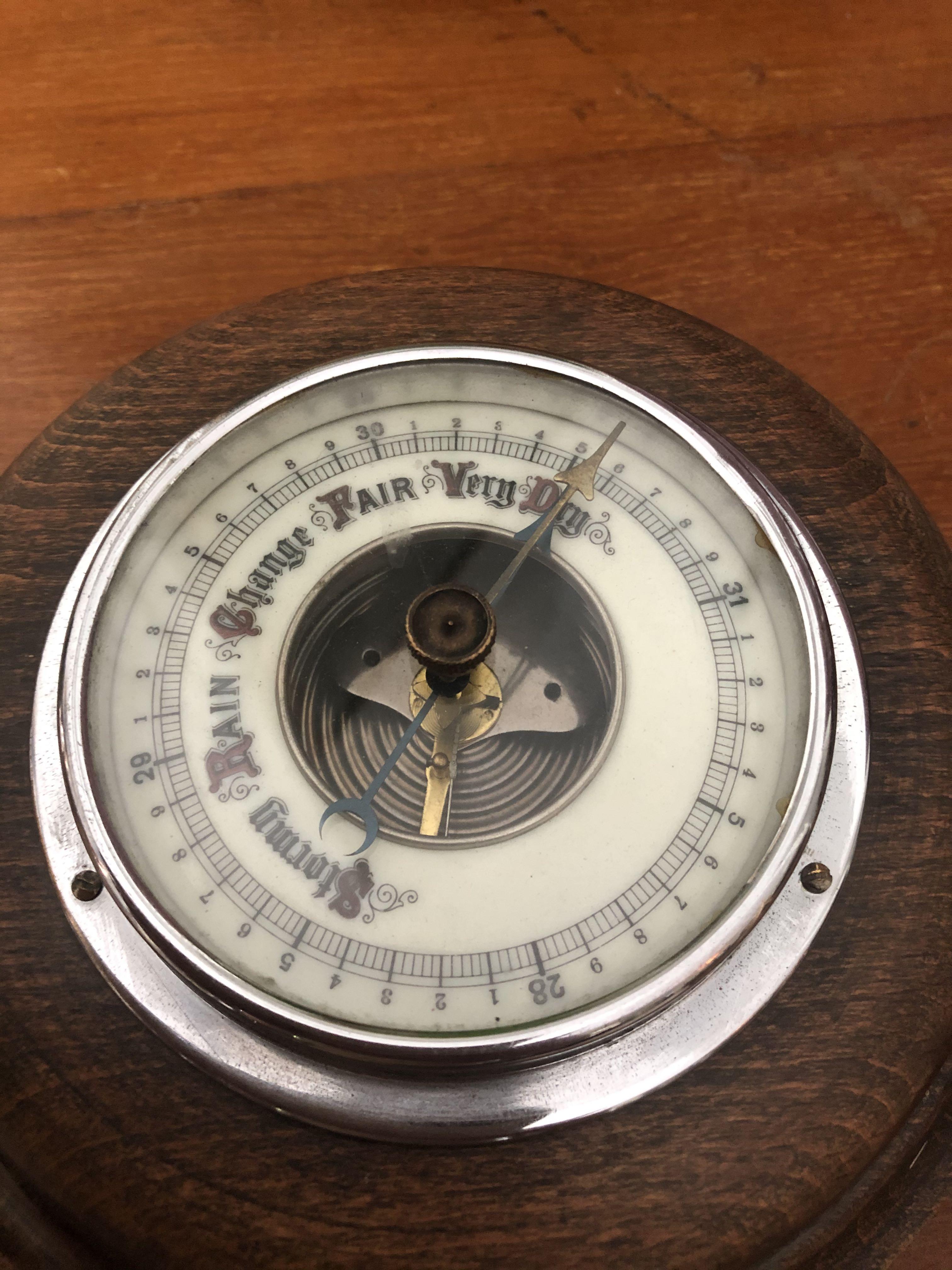 Antique Aneroid Wall Barometer / Weather Station Circa 1880, Vintage ...