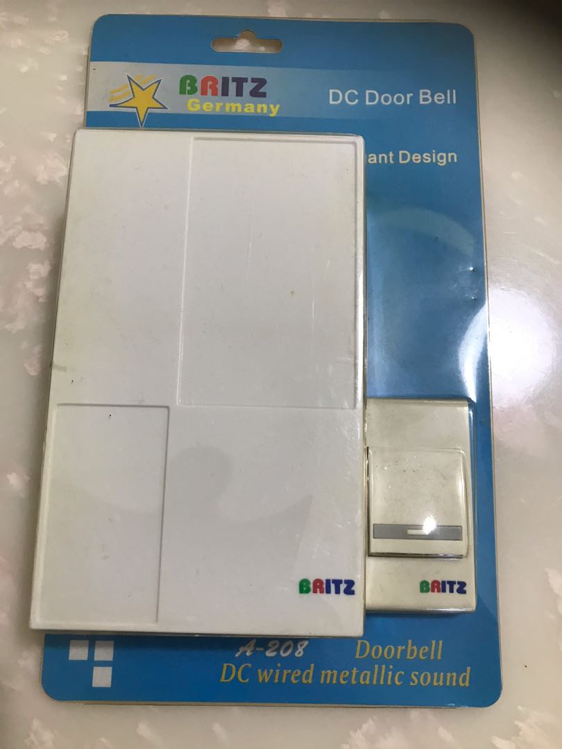 DC wired doorbell (Britz) - classic ding-dong, Audio, Other Audio Equipment on Carousell