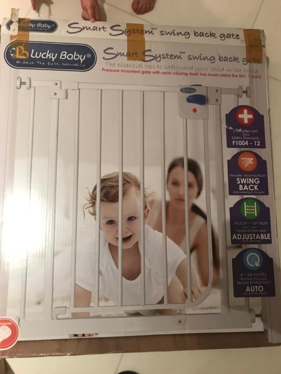 Lucky Baby gate with extender, Babies & Kids, Infant Playtime on Carousell