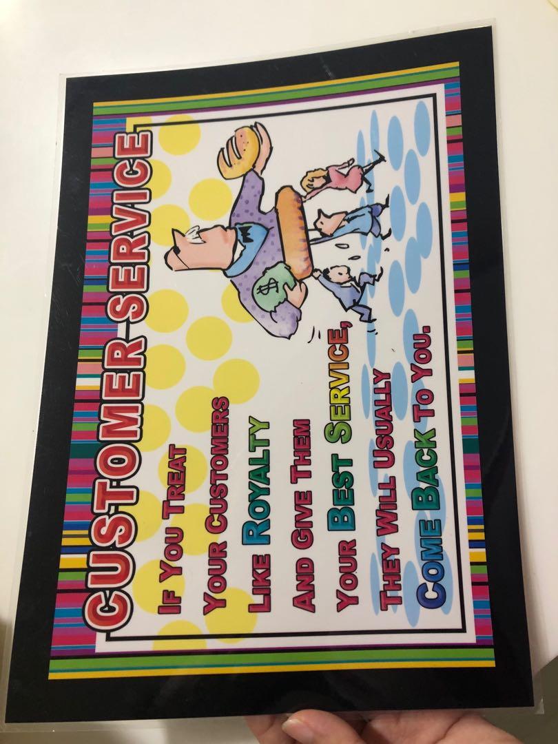 Motivation poster laminated customer service A4 size, Books ...