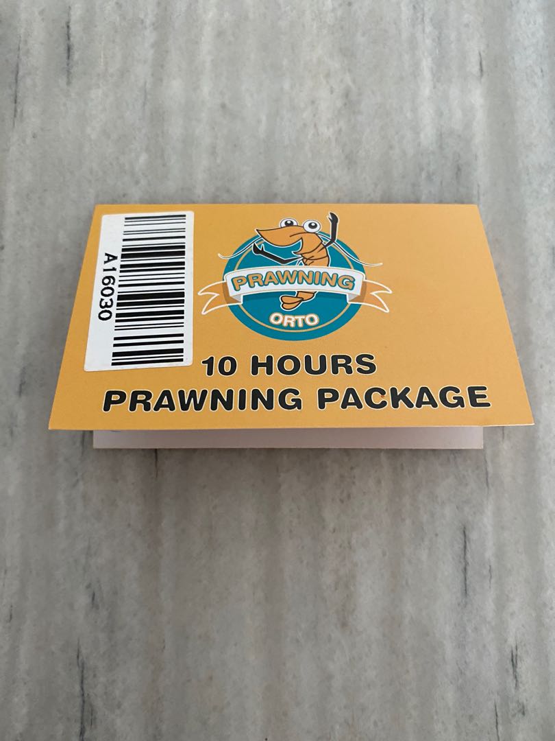 Orto 10 hours Prawning card, Tickets & Vouchers, Vouchers on Carousell