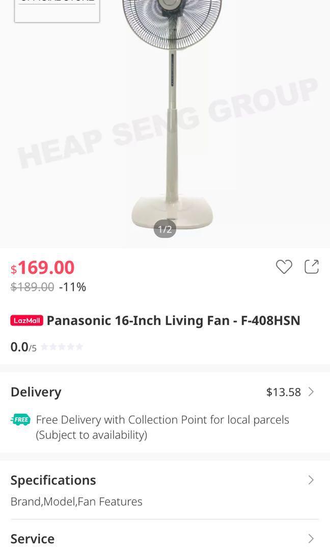 Panasonic 5 Speed Fan with 1/f Yuragi Setting, Furniture & Home Living ...