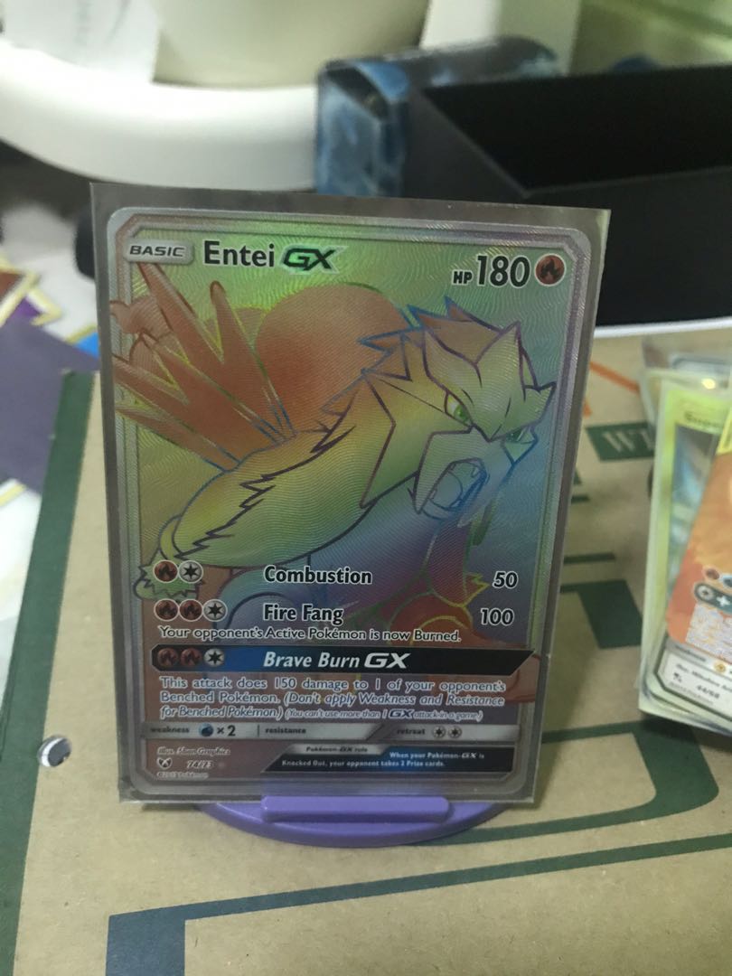 Pokemon TCG Entei GX Secret Rare 74/73, Hobbies & Toys, Toys & Games on ...