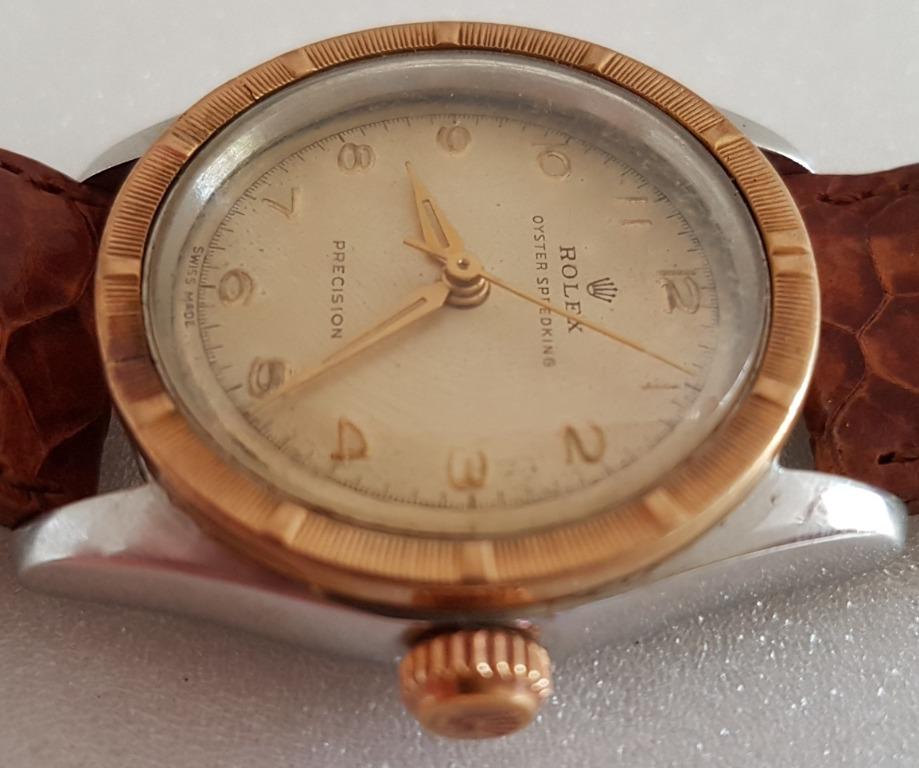 Rolex Manual Winding Wrist Watch, 1950’s Speed King Model, Gold bezel ...