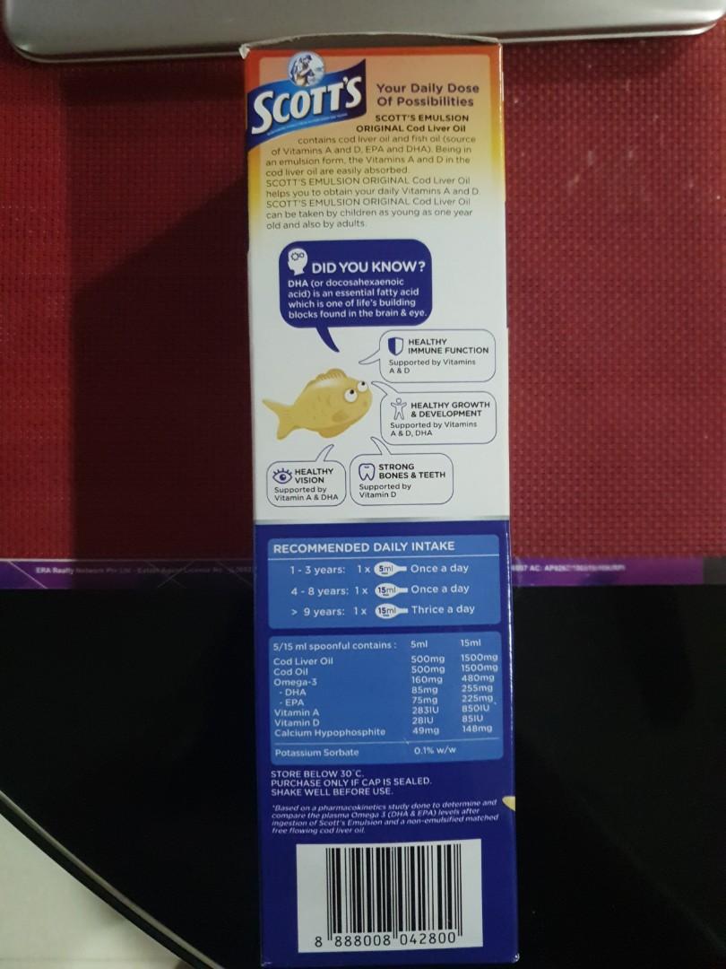 Scott's original cod Liver oil 400ml, Babies & Kids, Nursing & Feeding ...
