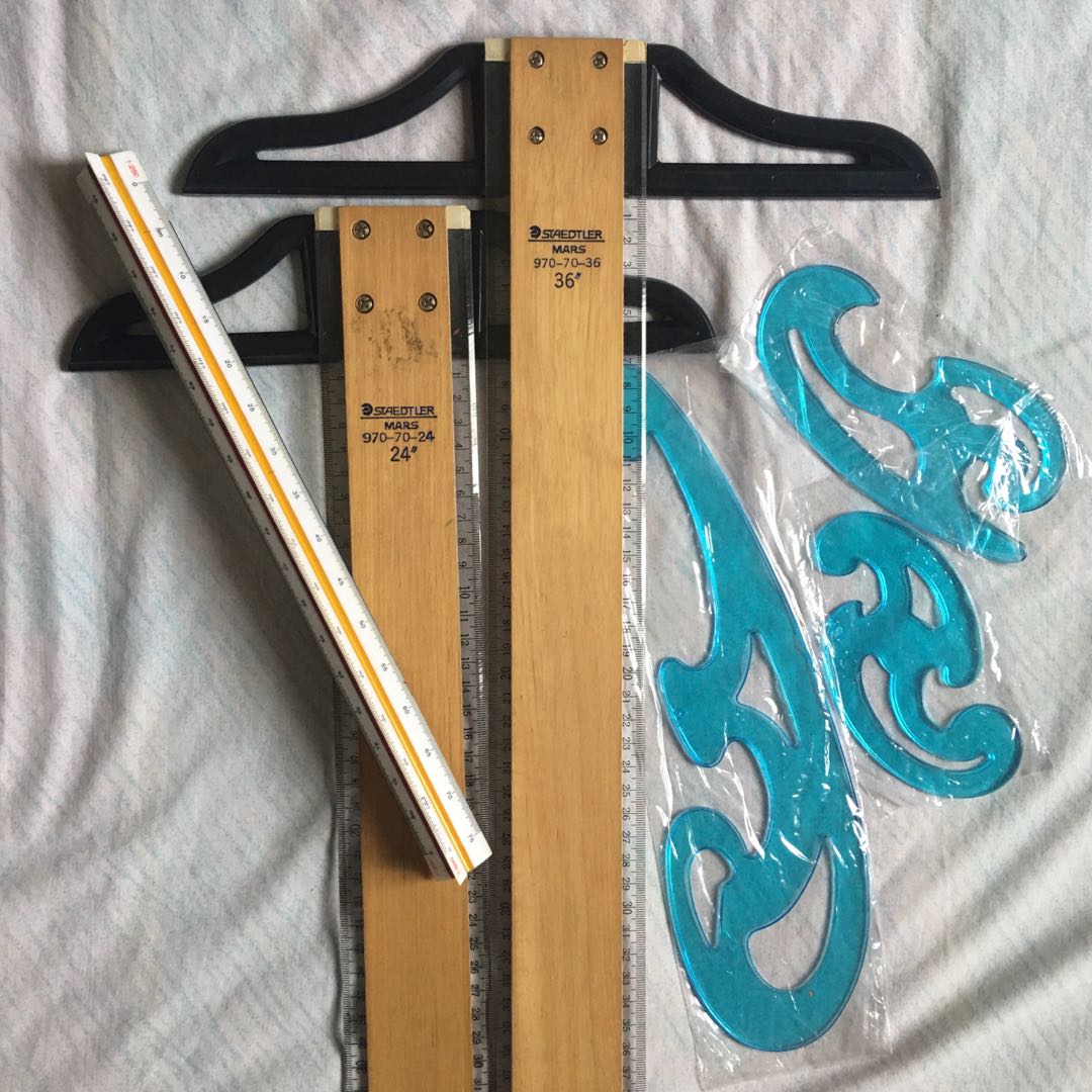 Tsquares, curvilinear, tri scale ruler. Sold as set, Hobbies & Toys ...