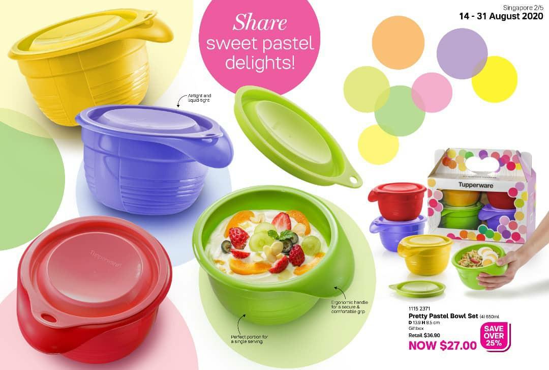 Tupperware Pastel Bowl Set, Furniture & Home Living, Kitchenware ...
