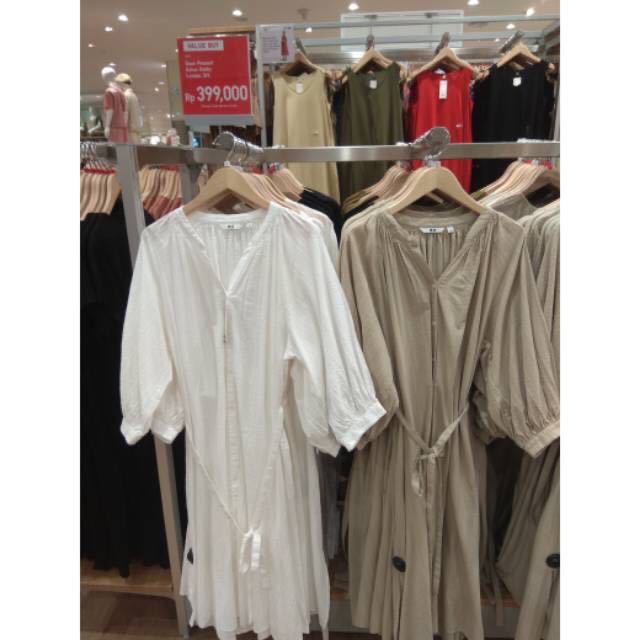 UNIQLO - Dress Putih / Gaun Putih, Fesyen Wanita, Pakaian Wanita, Gaun ...