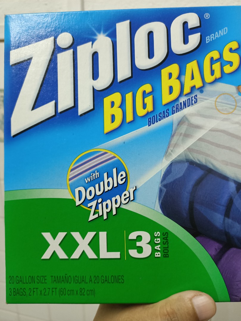 NEW Ziploc Big Bags With Double Zipper; XXL - Pack of 3, Furniture ...