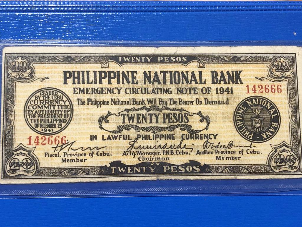 1941 20 PESOS CEBU EMERGENCY CIRCULATING NOTE, Hobbies & Toys ...