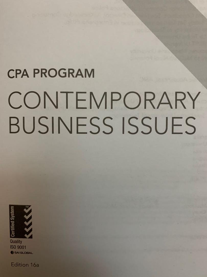 Contemporary Business Issues (CPA Australia), Computers & Tech, Office ...
