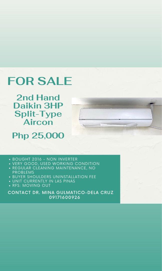 Daikin 3HP Split type Non Inverter Aircon, TV & Home Appliances, Air ...