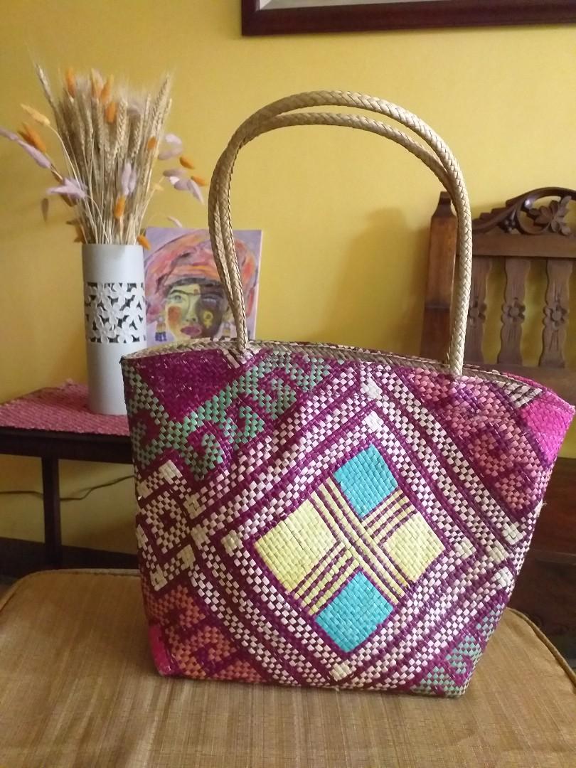 Handicraft Banig Bag, Women's Fashion, Bags & Wallets, Beach Bags on ...