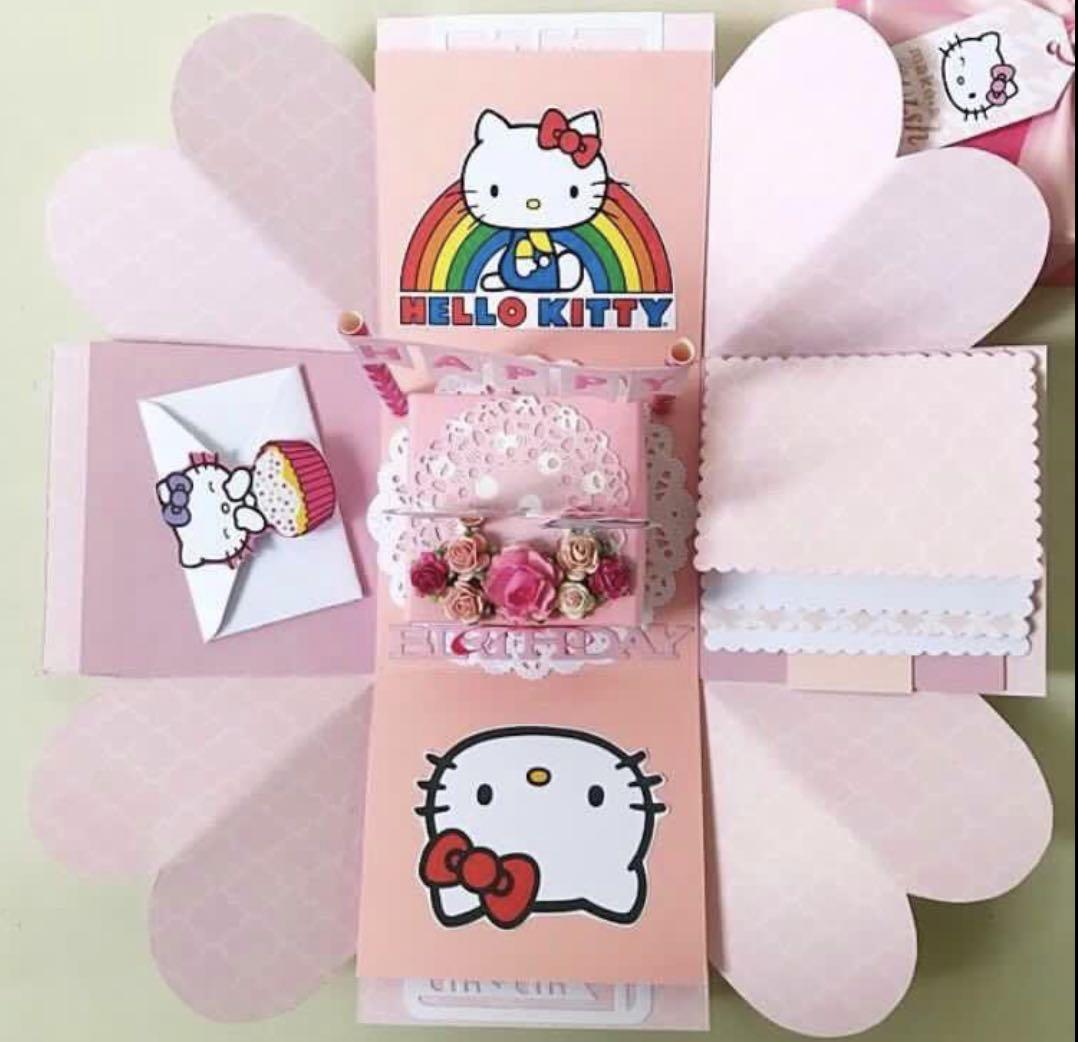 Happy 21st birthday hello kitty surprise explosion box card, Hobbies ...