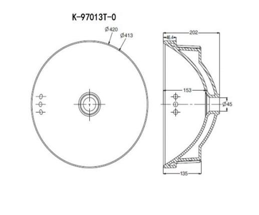 KOHLER Chalice Round Semi Recessed Lavatory, Furniture & Home Living ...
