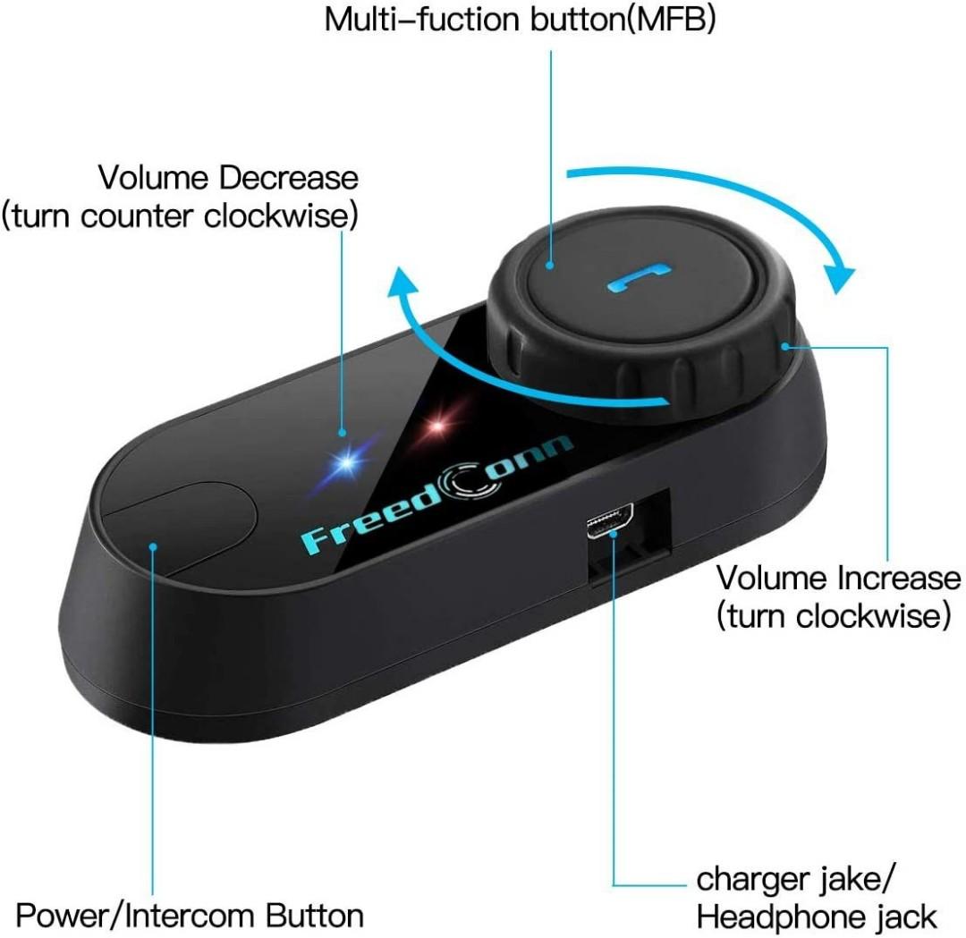 (MS1692)Bluetooth Intercom FreedConn TCOM-VB Motorcycle Intercom, 800M Waterproof Headset ...