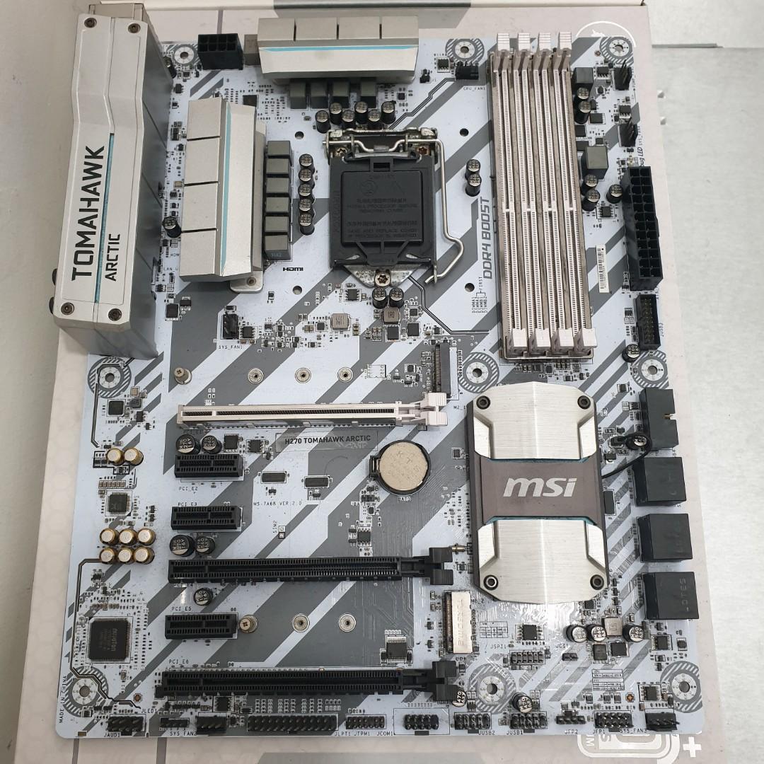 MSI H270 Tomahawk Arctic White Gaming Motherboard, Computers & Tech, Parts & Accessories ...