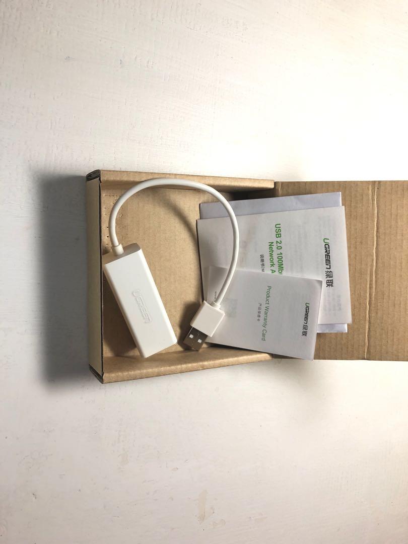 UGREEN Ethernet Adapter 網卡 USB 2.0, 電腦＆科技, 電腦周邊及配件, 電腦線、轉接線及轉換器 - Carousell