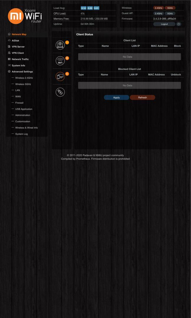 Xiaomi AC1200 Mi Router 3 (with Padavan firmware), Computers & Tech ...