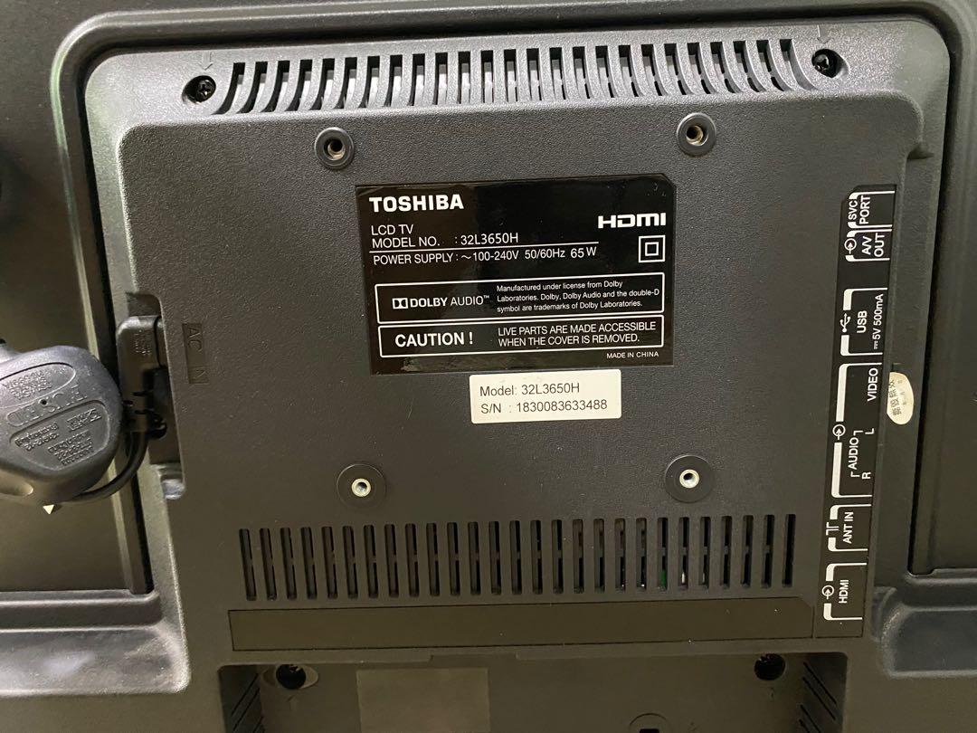 東芝電視32吋 model no :32L3650H, 家庭電器, 電視 & 其他娛樂, 電視 - Carousell