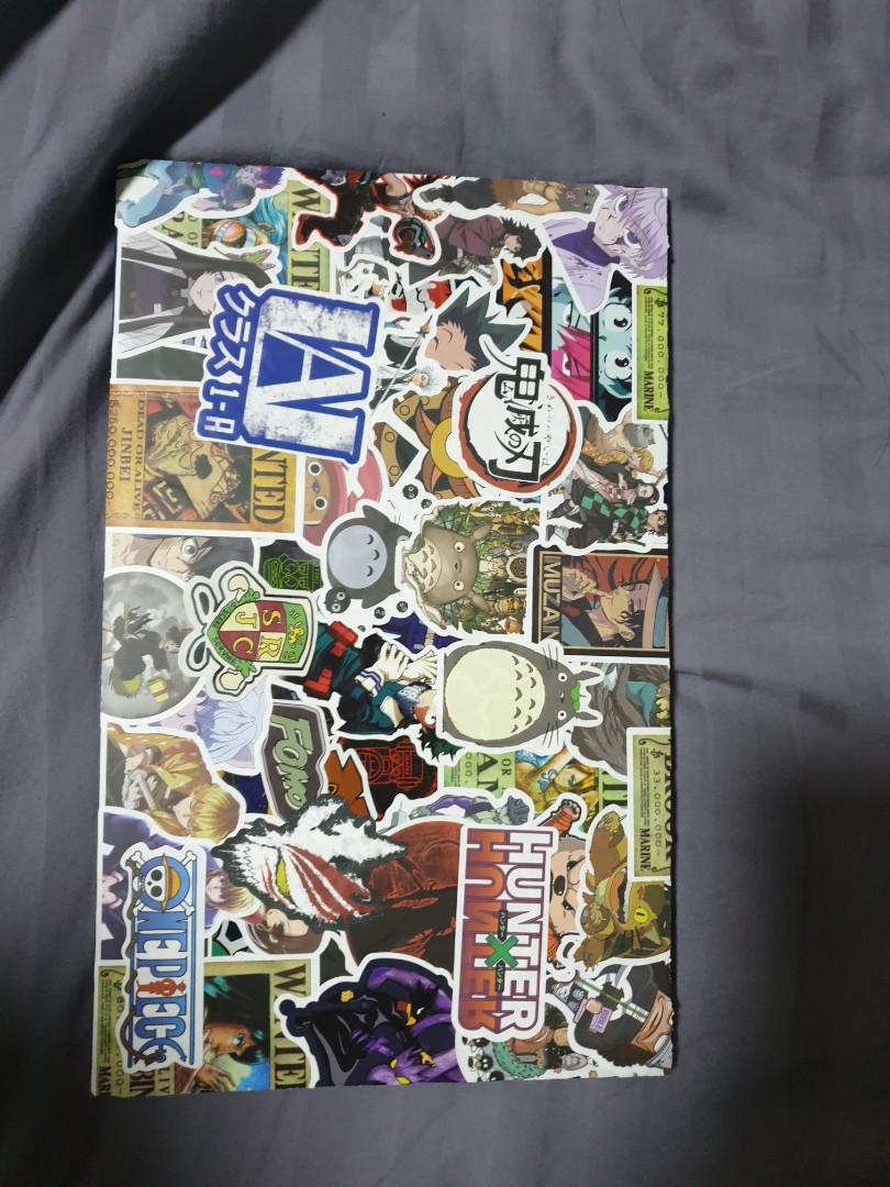 Anime laptop stickers. Mix of stickers from anime like One Piece,Demon ...