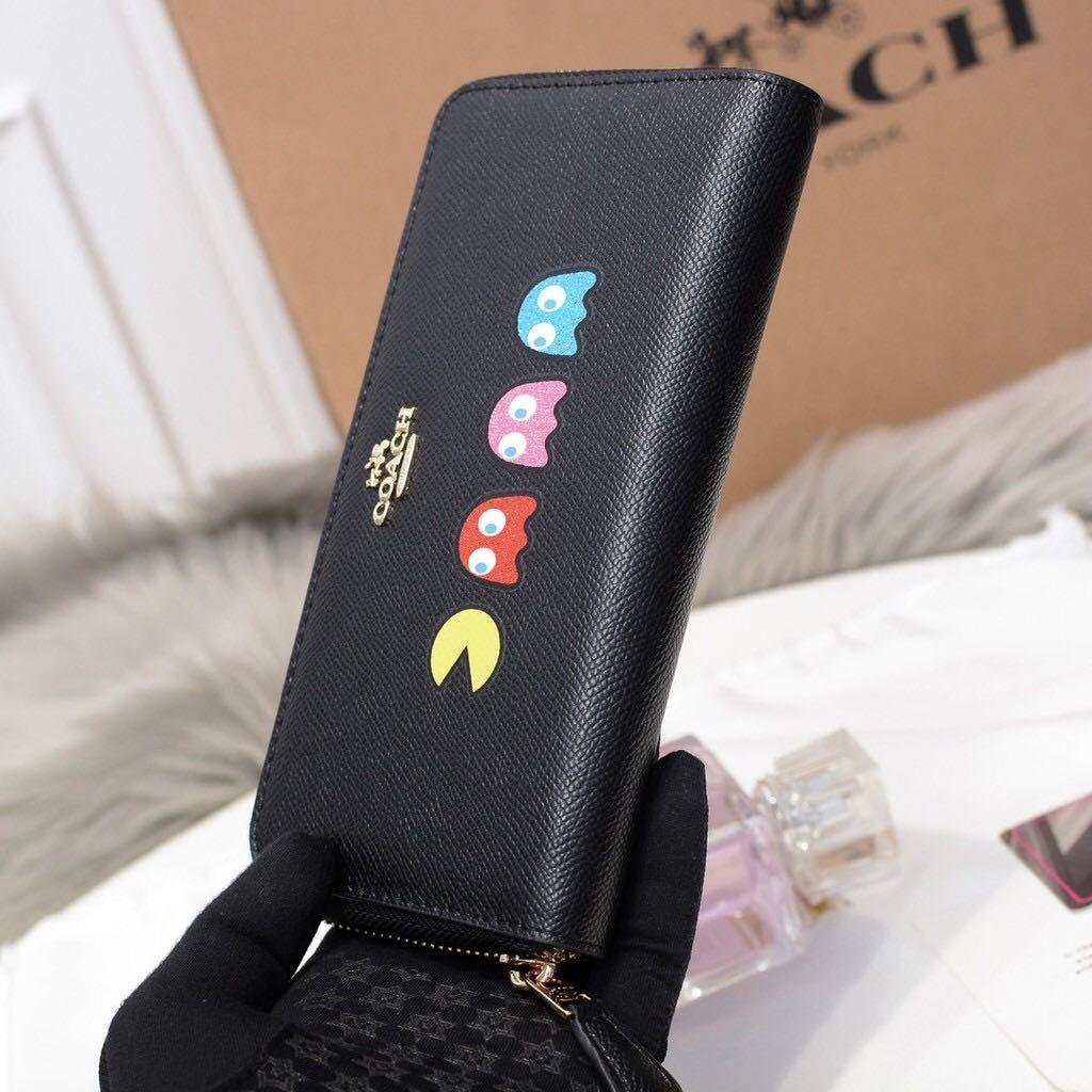 ACCORDION ZIP WALLET WITH PAC-MAN ANIMATION (COACH F73397), Women's ...