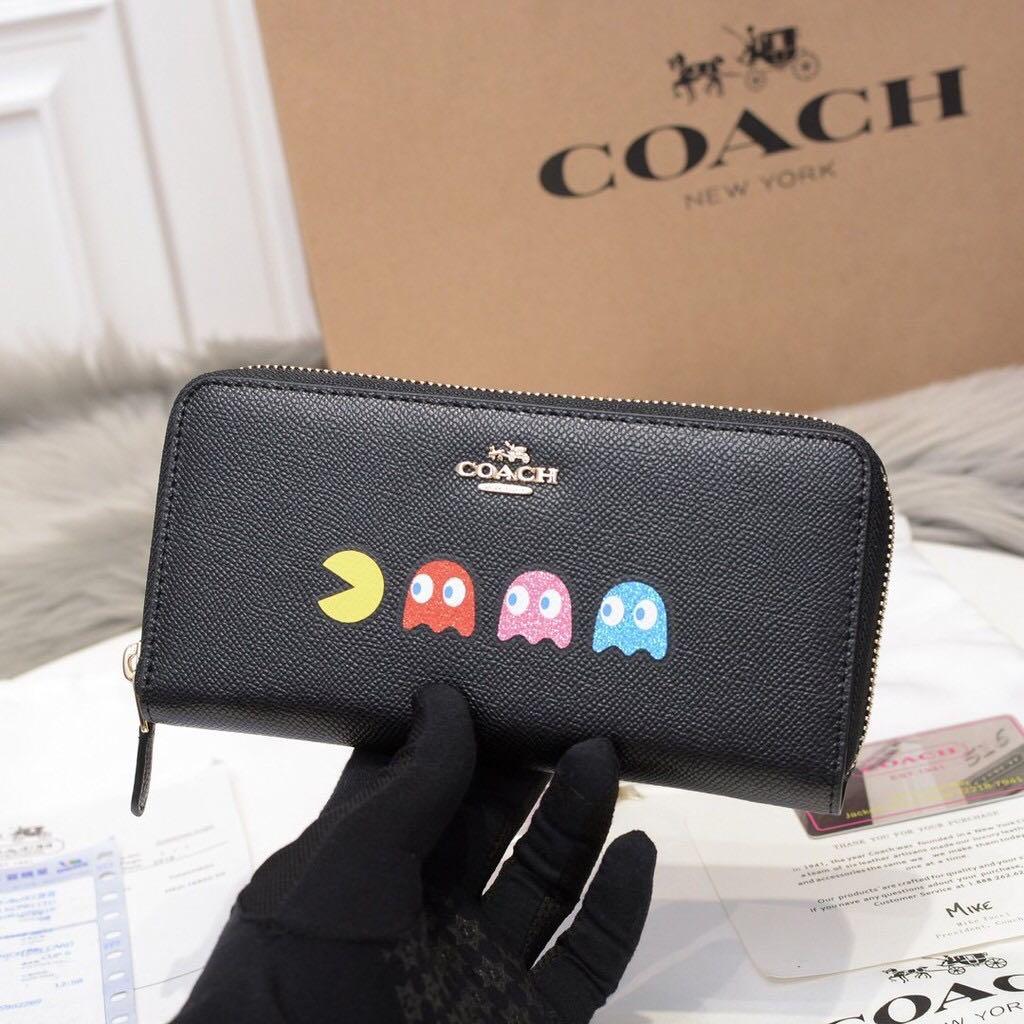 ACCORDION ZIP WALLET WITH PAC-MAN ANIMATION (COACH F73397), Women's ...