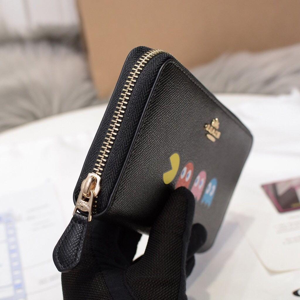 ACCORDION ZIP WALLET WITH PAC-MAN ANIMATION (COACH F73397), Women's ...