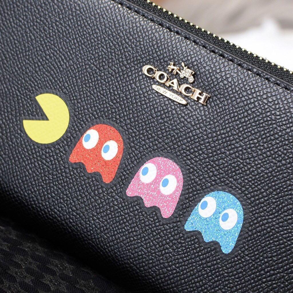 ACCORDION ZIP WALLET WITH PAC-MAN ANIMATION (COACH F73397), Women's ...