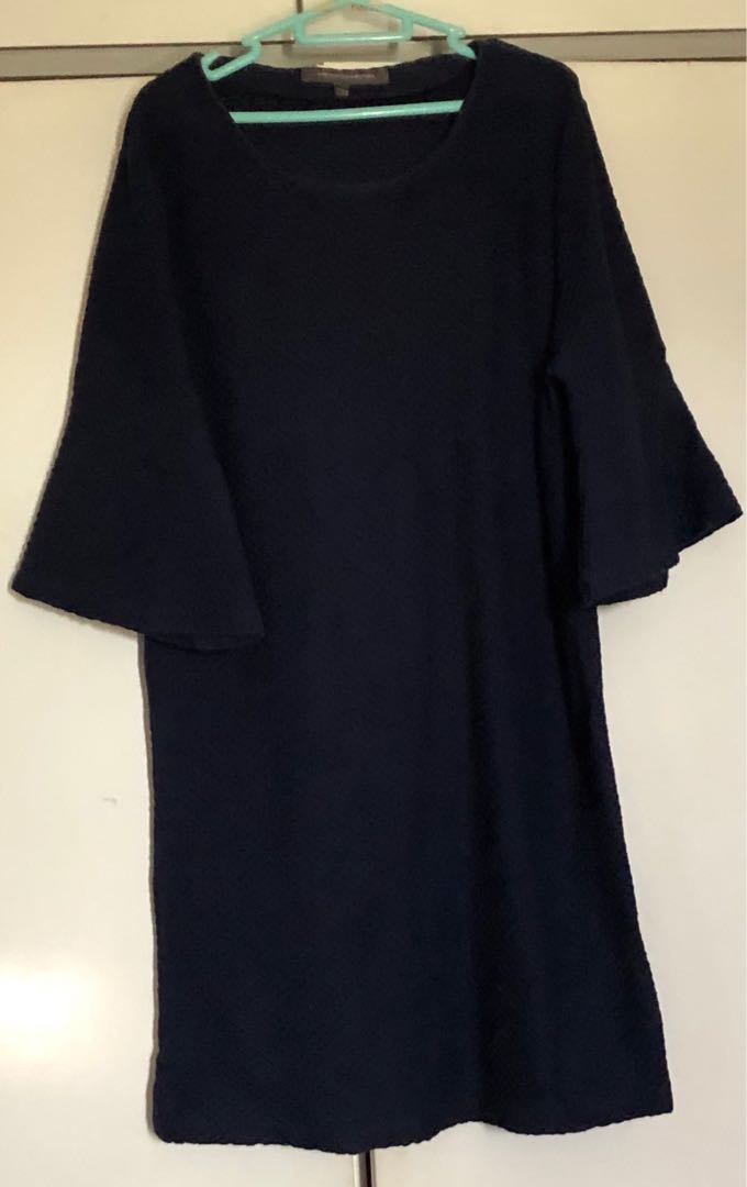 FCUK Navy Blue Dress, Women's Fashion, Muslimah Fashion, Dresses on ...