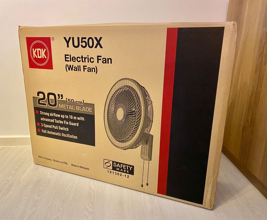 KDK 20” Metal Blade Wall Fan (YU50X) - GREY, Furniture & Home Living ...