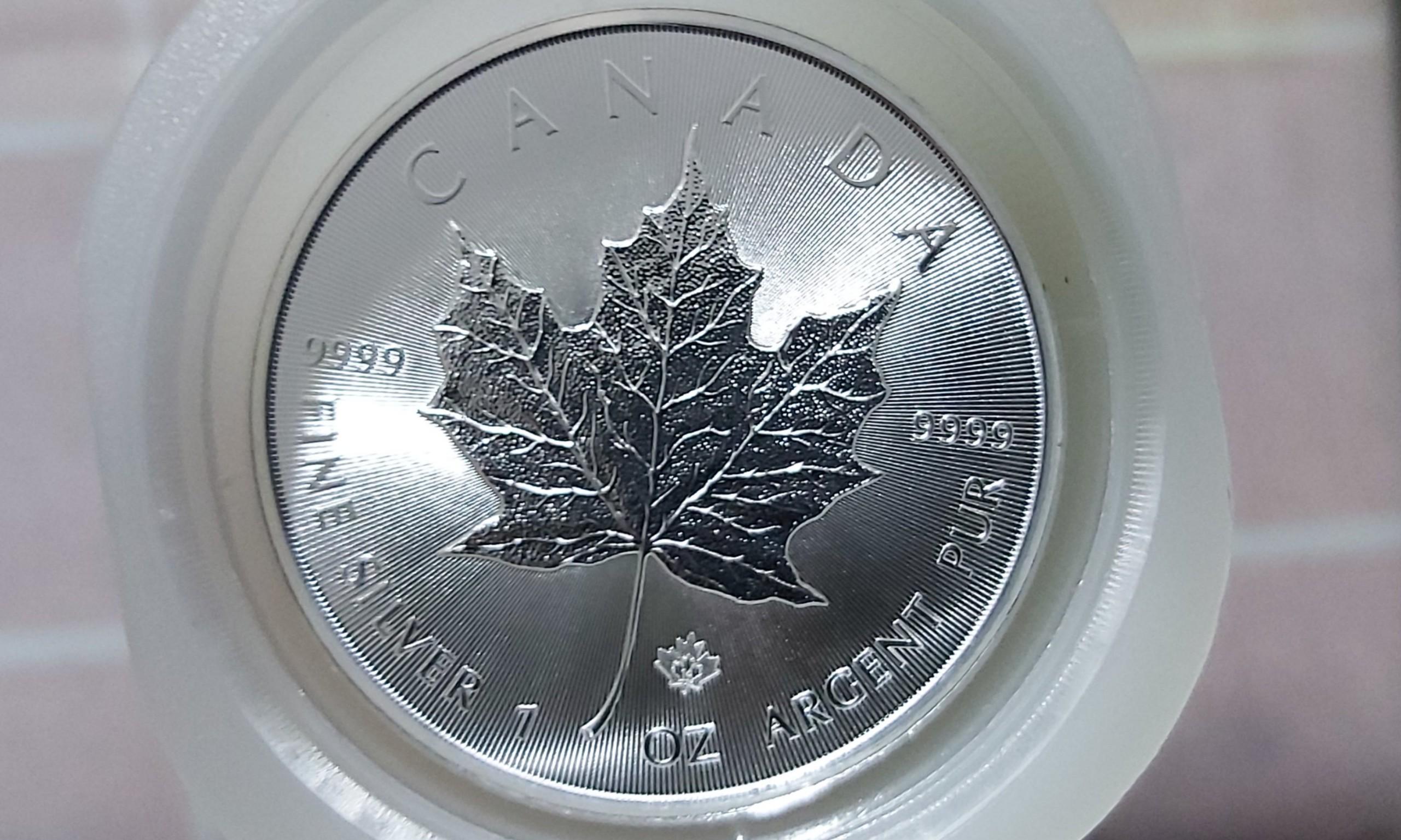 Silver maple coin 1 oz 1 ounce 2014 royal canadian mint RCM with ...