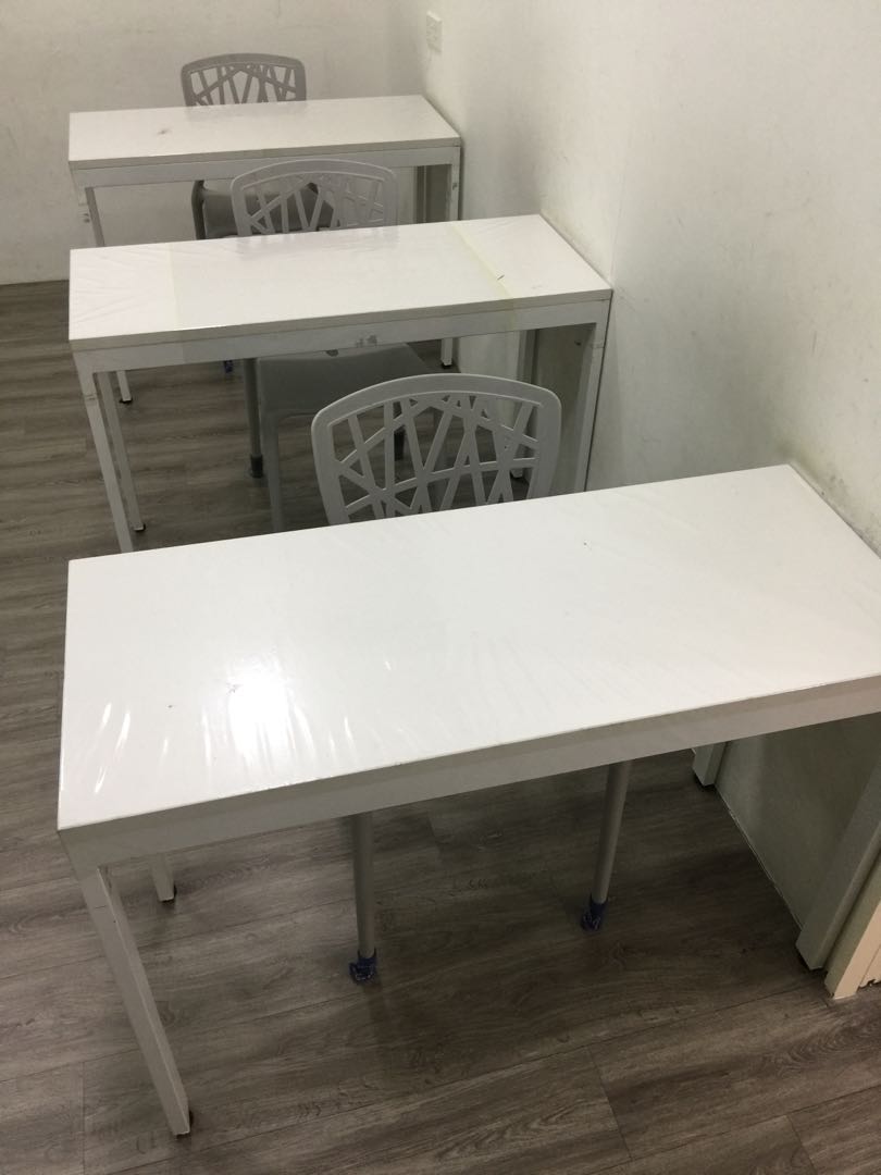 White Study Table, Furniture & Home Living, Furniture, Tables & Sets on ...