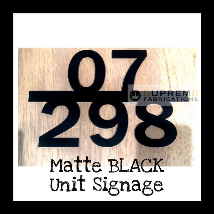 Acrylic unit number signage, Hobbies & Toys, Stationery & Craft, Art ...