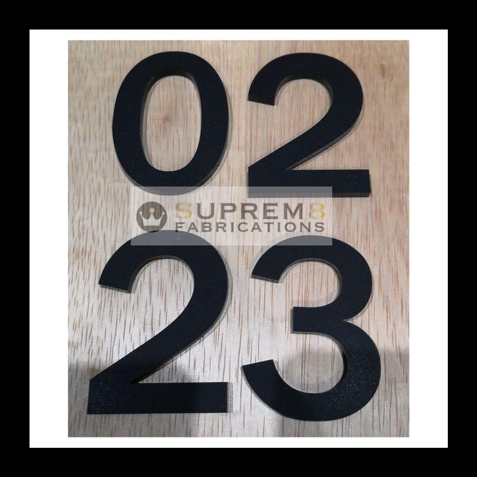 Acrylic unit number signage, Hobbies & Toys, Stationery & Craft, Art ...