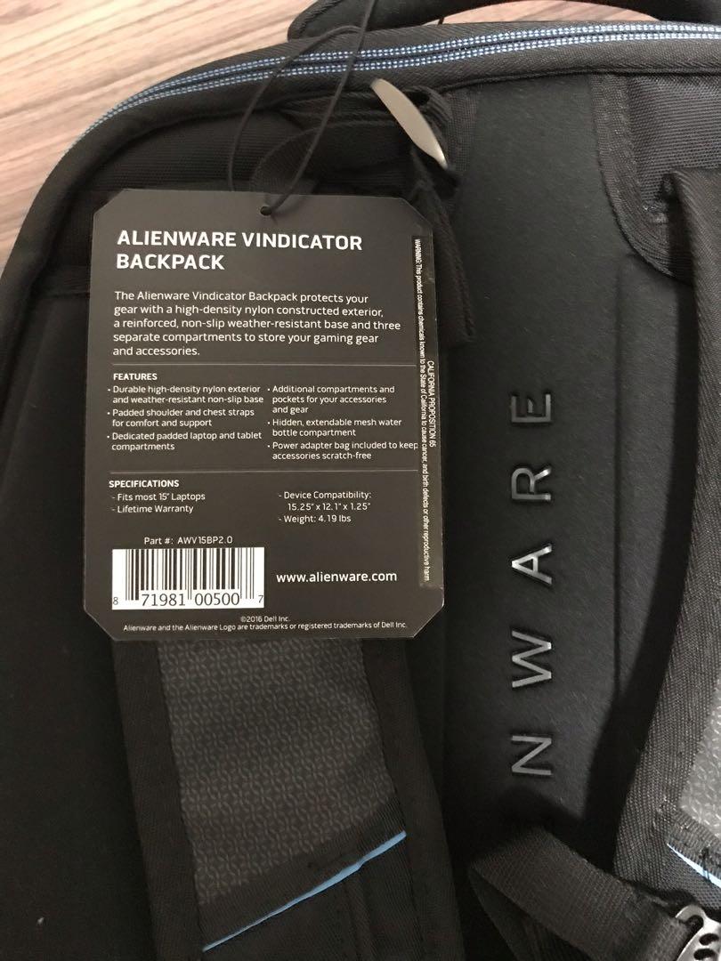 Alienware Vindicator Backpack, Men's Fashion, Bags, Backpacks on Carousell