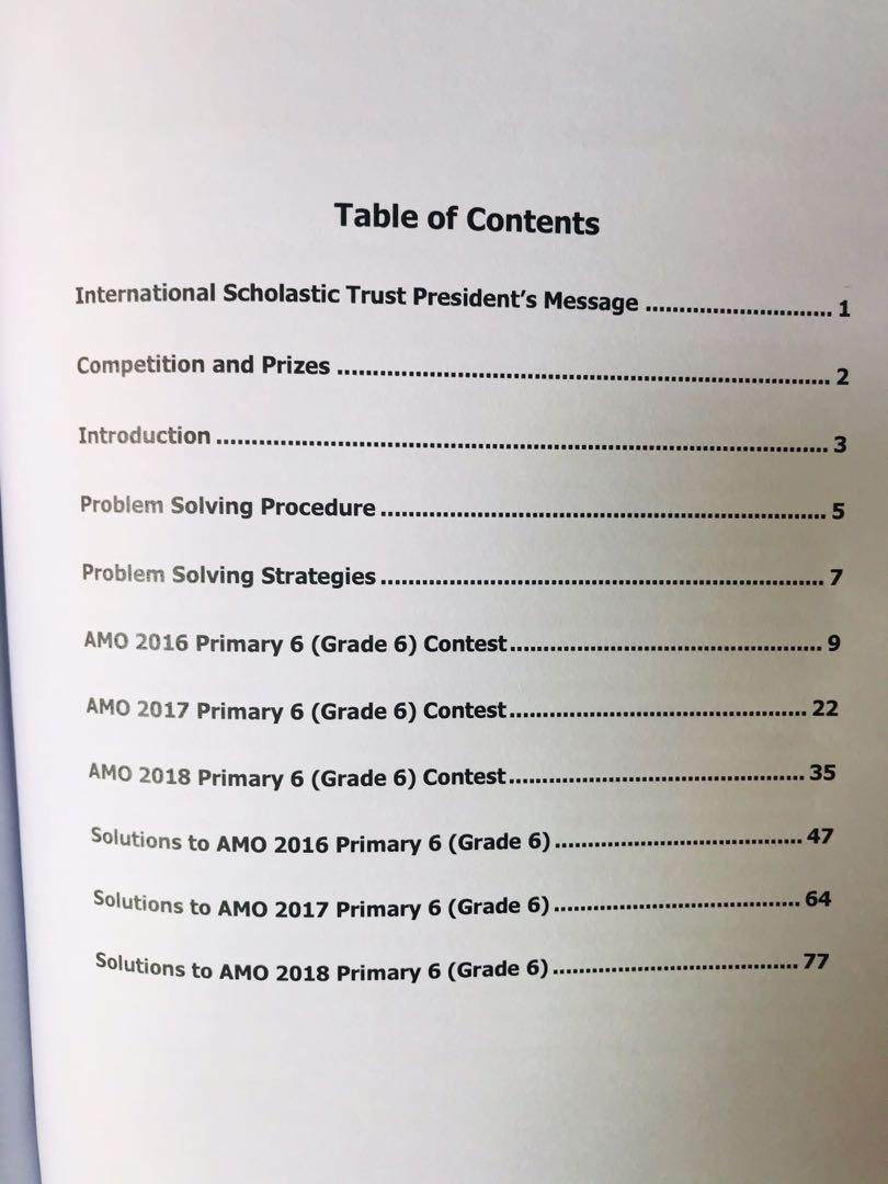 AMO- American mathematics Olympiad- P6- 2016 to 2018, Hobbies & Toys ...