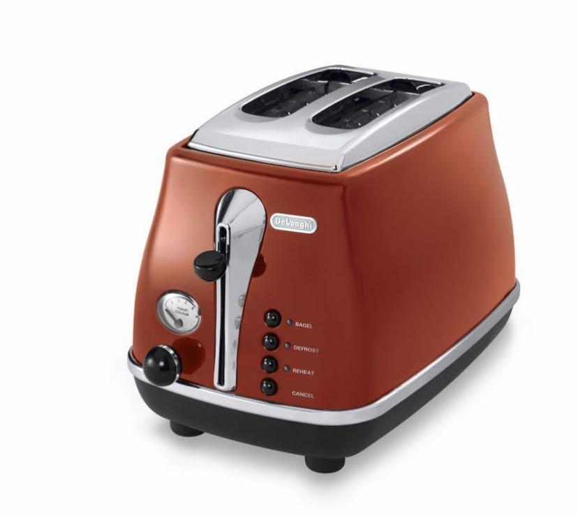 DELONGHI CTO2003.R ICONA VINTAGE 2 SLICE BREAD TOASTER RED, TV & Home ...