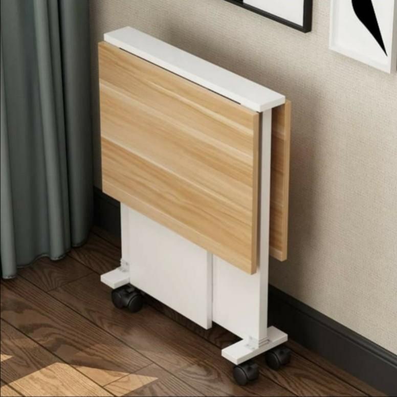 Small Foldable Table with Wheels, Furniture, Tables & Chairs on Carousell